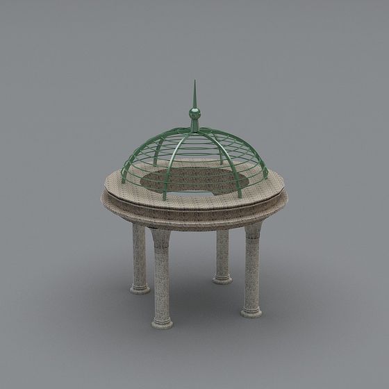 Classical Roman Dome Gazebo 3D model