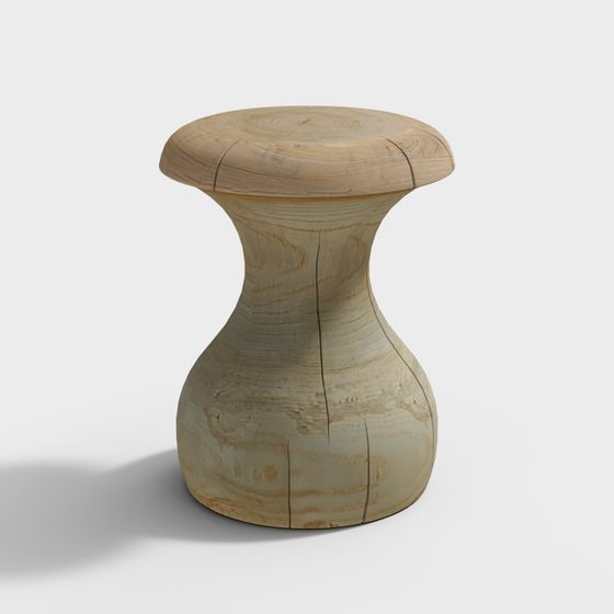 Forest Breath Low Poly Stool – Wooden Gradient Design