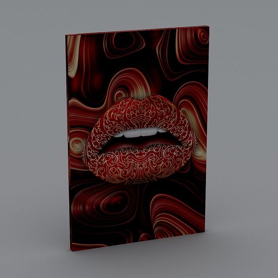 Luminous Lips 3D model with High Detail Textures