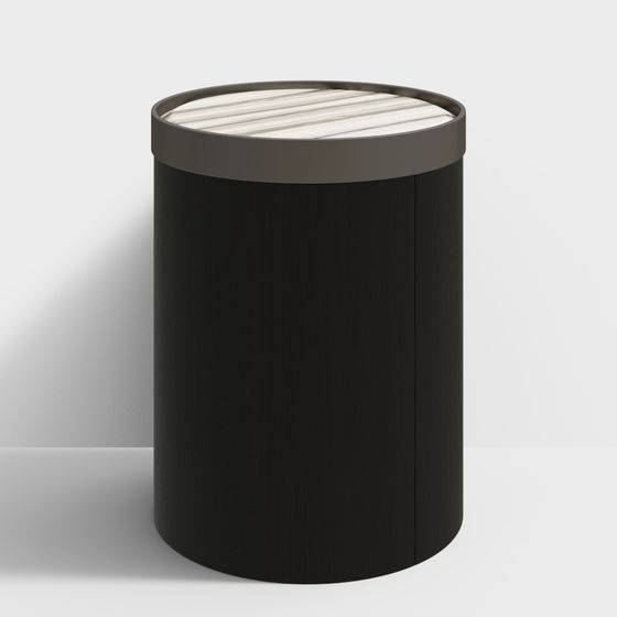 Minimalist Black Cylinder Stool 3D model