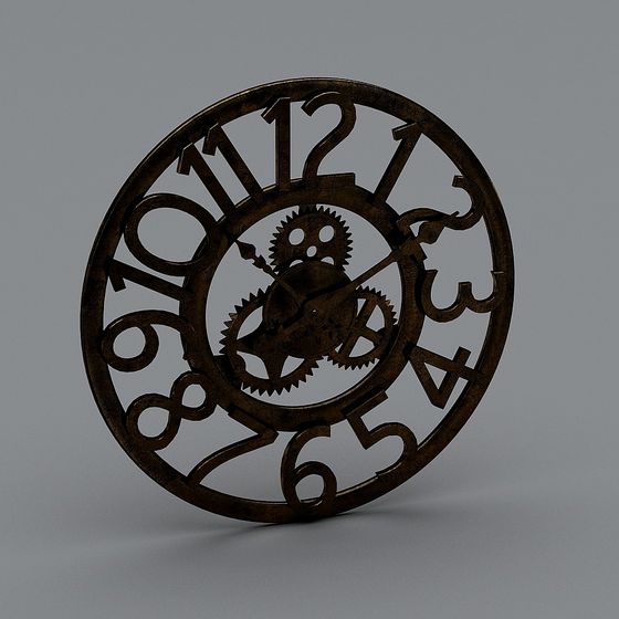 Vintage Low-Poly Clock Face 3D model