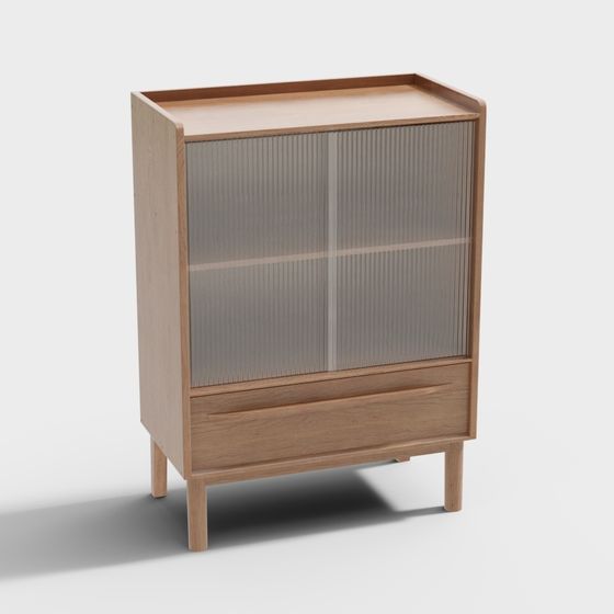 Wooden Display Cabinet 3D model for Modern Interiors