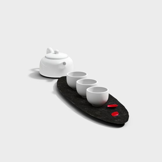 Modern Minimalist Tea Set 3D model