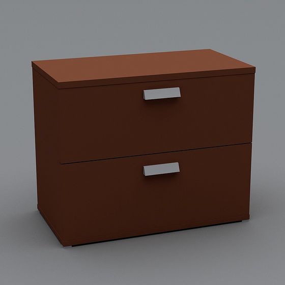Modern Minimalist 2D File Cabinet 3D model