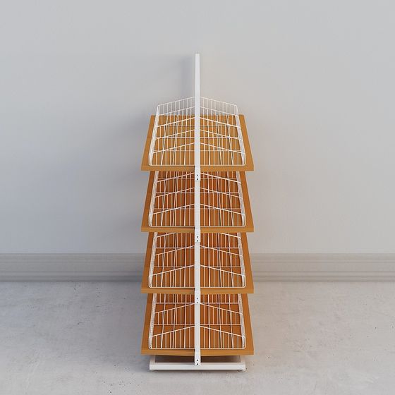 Stylish Wooden Display Rack 3D model