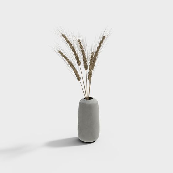 Field Scene 3D Model – Low Poly Wheat and Earth