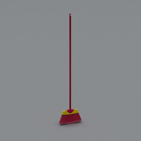 Vibrant Colorful Broom 3D Model – Low-Poly Bright Design