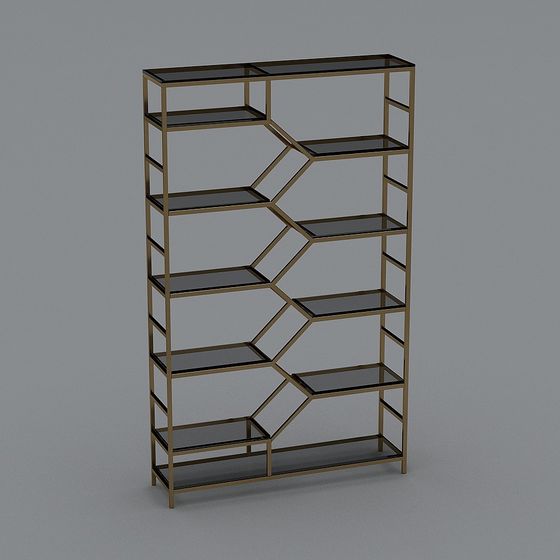 Geometric Elegance Bookshelf 3D model
