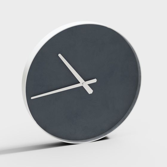 Minimalist Low-Poly Clock 3D Model – Silver Frame Design