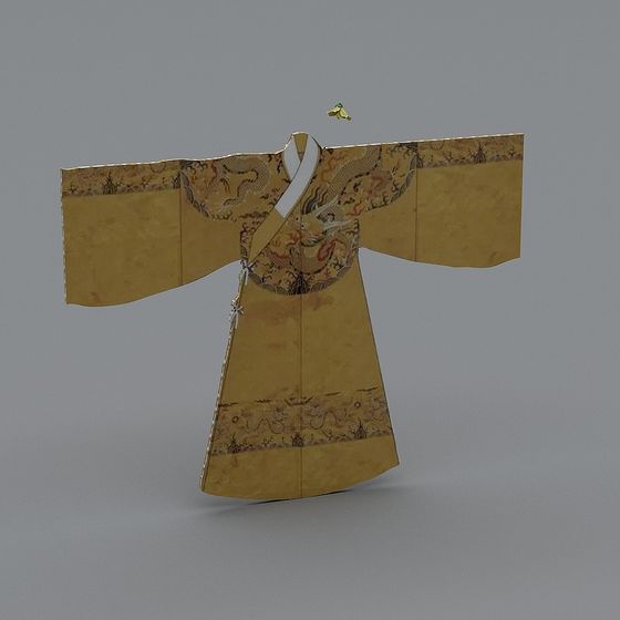 Traditional Golden Dragon Robe 3D model