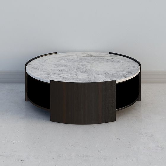 Modern Low-Poly Round Table 3D model