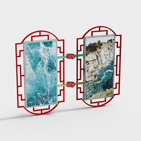 Double-Sided Scenic Screen 3D model