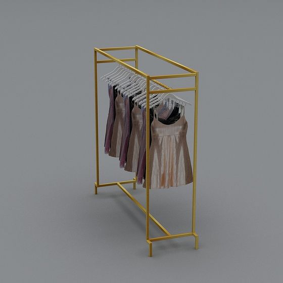 Elegant Golden Hanger 3D Model – Low-Poly Gold Frame