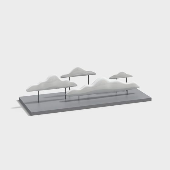 Low-Poly Cloud 3D Model for Creative Projects