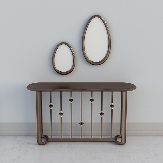 Beautiful Console Table with Mirrors 3D model