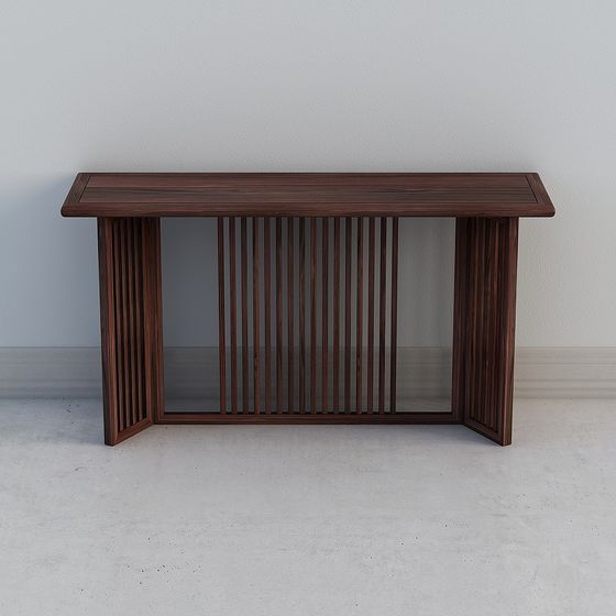 Stylish Wood Stripe Table 3D model