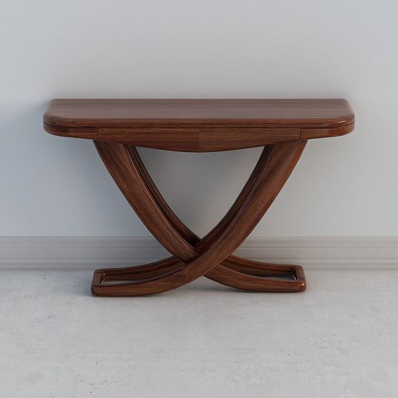 Cross-Legged Wooden Table 3D model