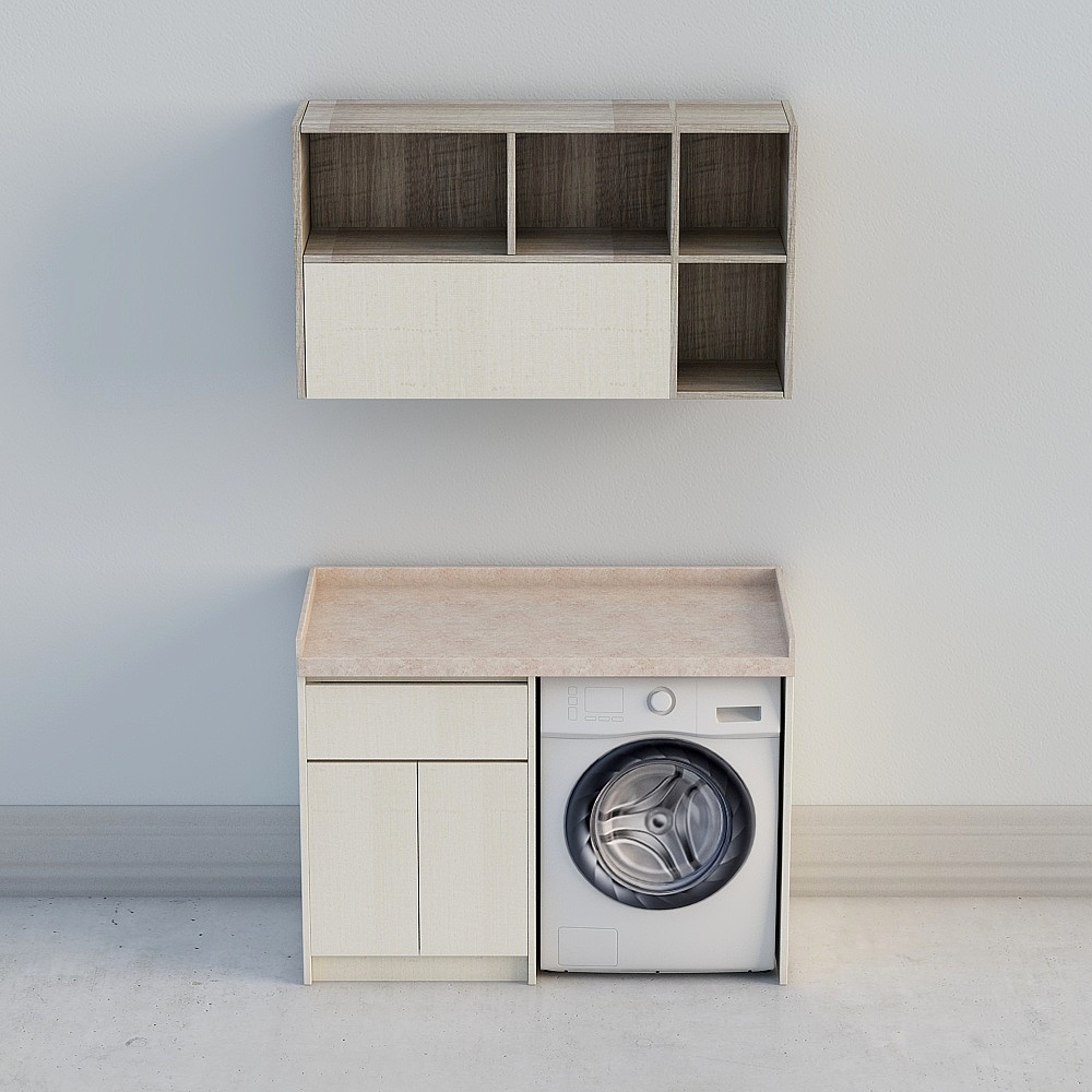 Washer Cabinet 3D Model for Laundry Rooms