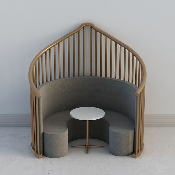 Curved Lounge Area 3D model