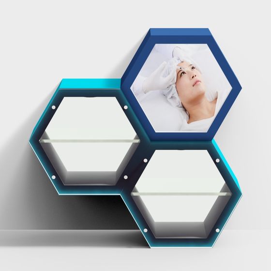 Hexagonal Medical Display Stand 3D model