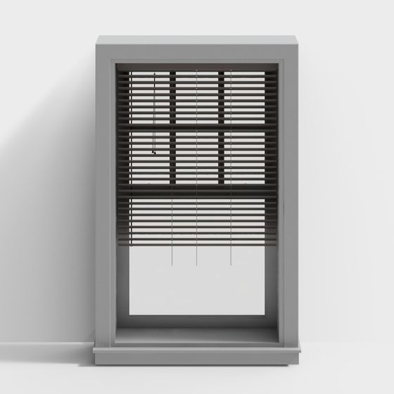 Elegant Slatted Shutter 3D model for Modern Interiors