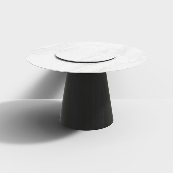 Stylish Low Poly Round Table 3D Model