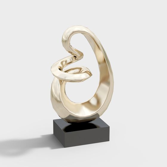 Streamlined Abstract Sculpture 3D model