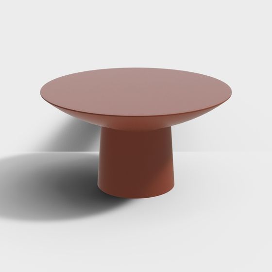 Earth Color Cone-Shaped Edges Side Table 3D Model