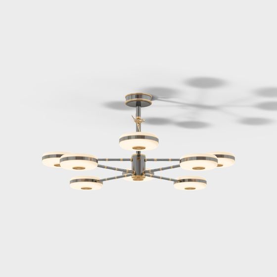 Art Deco Ceiling Light 3D Model – Vintage Lighting Design