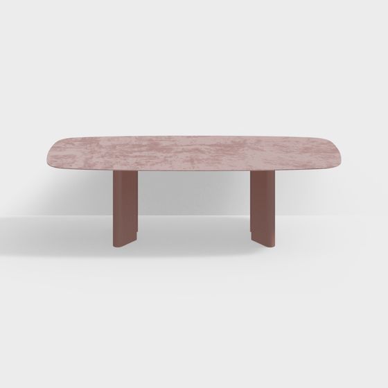 Streamlined Coffee Table 3D Model – Pink Marble Design