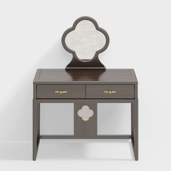 Elegant Low-Poly Dressing Table 3D model