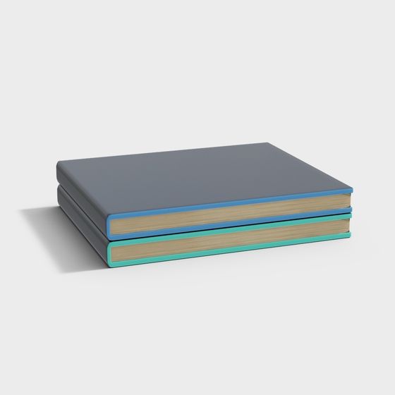 Colorful Book Stack 3D model
