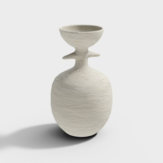 Elegant Low-Poly Ceramic Vase 3D Model – Textured Ceramic Finish