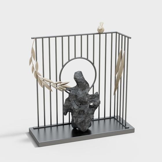 Freedom Cage 3D model - Low Polygon Art