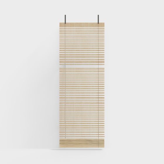 Wooden Shutter 3D Model – Warm Light Brown Design