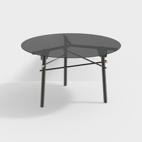 Stylish Low-Poly Round Table 3D model