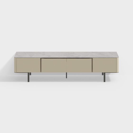 Modern Minimalist Low-Poly TV Stand 3D model