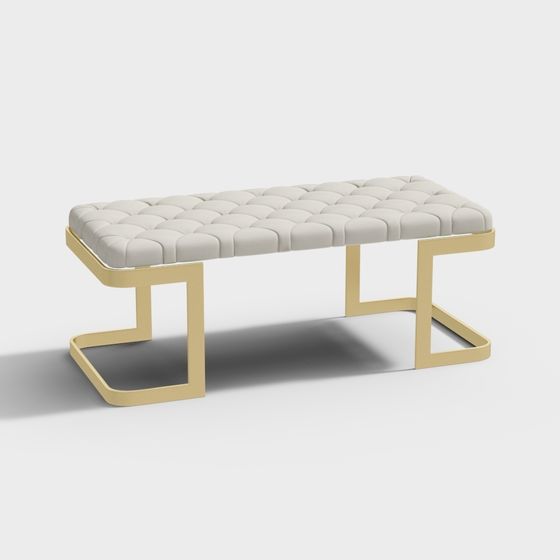 Urban Relaxation Bench 3D Model – Low-Poly Modern Seating
