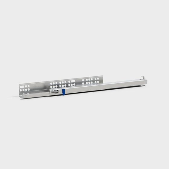 Low-Polygon Metal Rail 3D Model – Sleek Silver Design