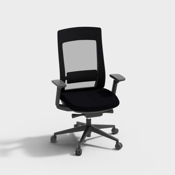 Modern Low-Poly Office Chair 3D Model – Minimalist Design