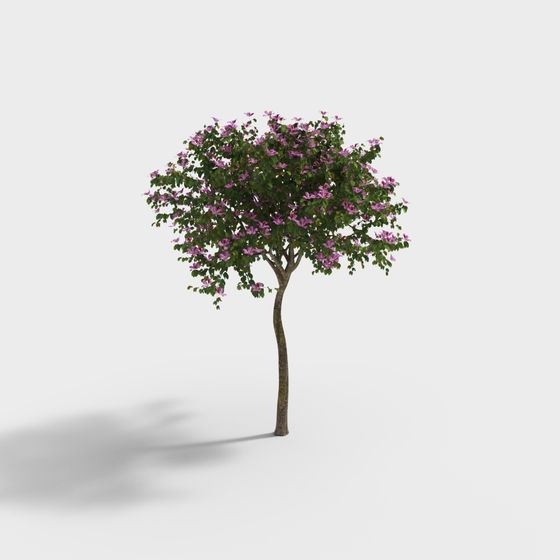 Vibrant Purple Flower Tree 3D model