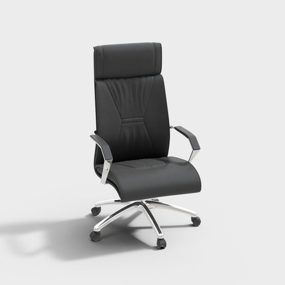 Sleek Low-Poly Office Chair 3D model