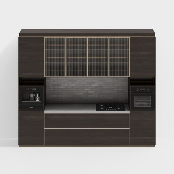 Elegant Kitchen Cabinet 3D Model Design