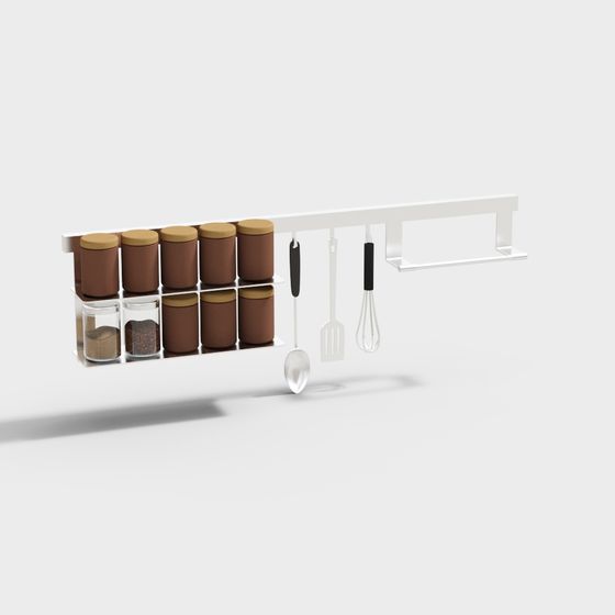 Modern Minimalist Kitchen Spice Rack 3D model