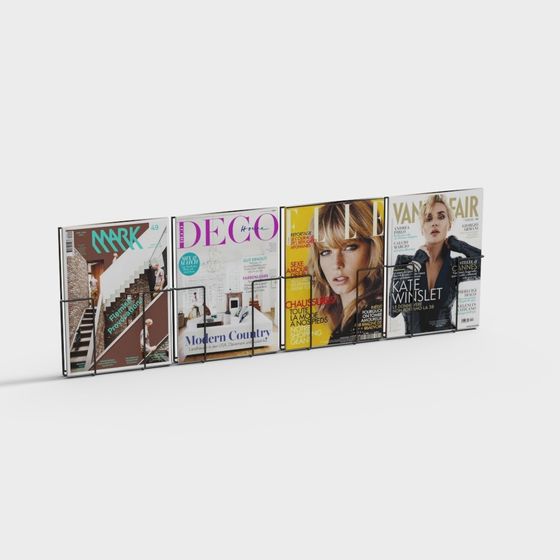 Sleek Modern Magazine Rack 3D model