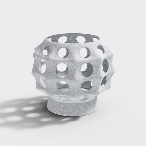 Honeycomb Structure 3D Model – Low-Poly Gray Design