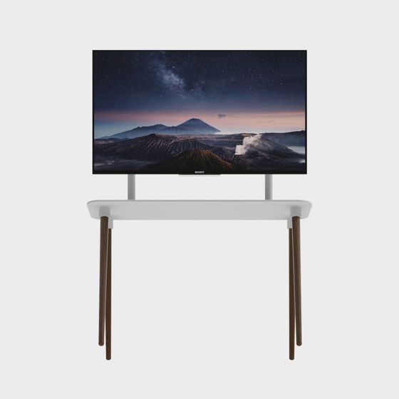 Sleek Low-Poly TV Stand 3D Model – Modern Glossy Finish