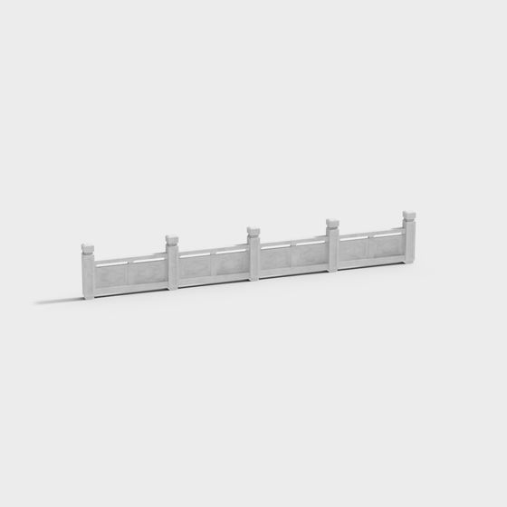 Classical Stone Railing 3D model for Creative Projects