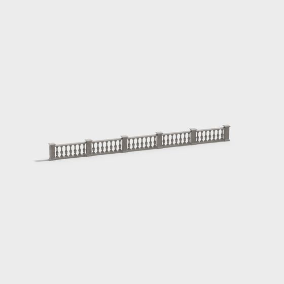Sophisticated Classical Column Railing 3D model