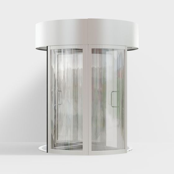 Sleek Rotating Door 3D Model – Minimalist Metal and Glass